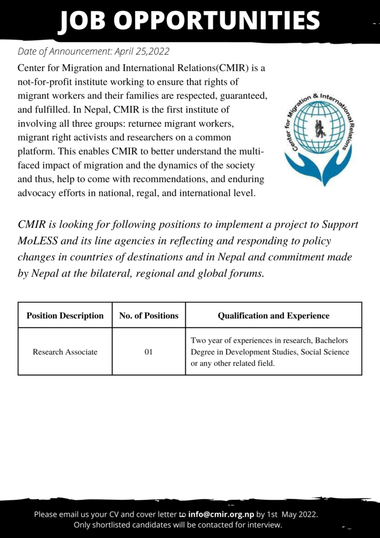 Work With Us – CMIR